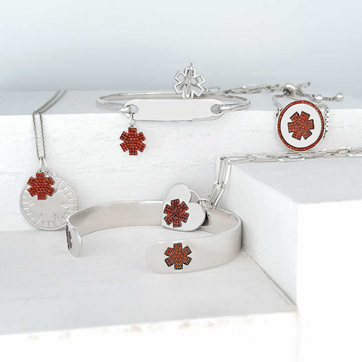 Solid Gold, Sterling Silver Medical Alert Bracelets, Necklaces, Charms ...