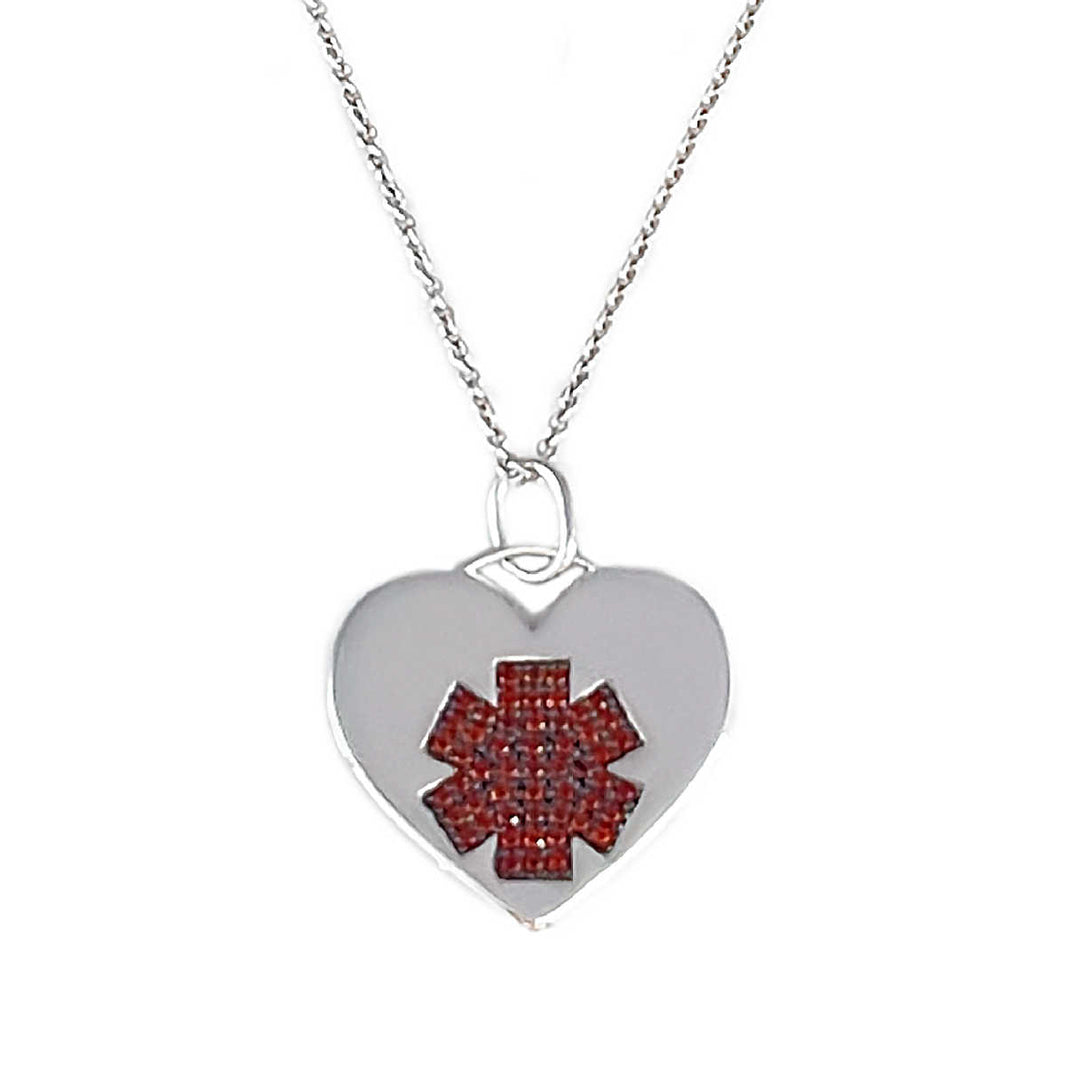 Solid Gold & Sterling Silver Engraved Medical Alert Necklaces – CHARMED ...
