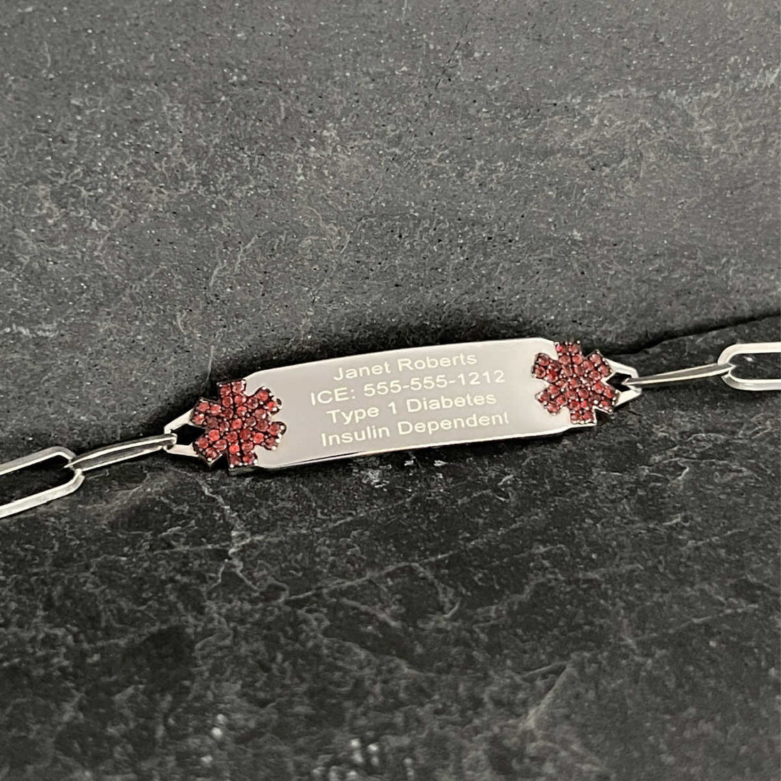 Sterling Silver Medical ID Tag Bracelet | CHARMED Medical Jewelry